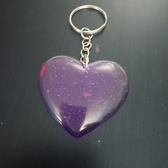 Accessories | Handmade Purple Heart Keychain | Poshmark